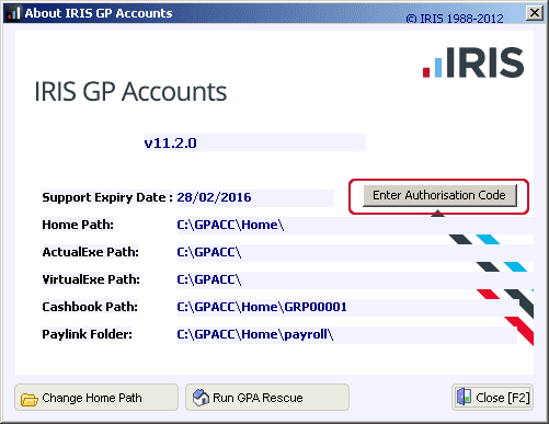How to Enter New Authorisation Code - IRIS GP Accounts | IRIS