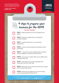 GDPR – Checklist on how to prepare for the GDPR | IRIS