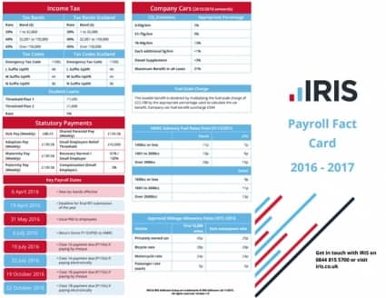 Download your free payroll factcard for 2016/17 | IRIS