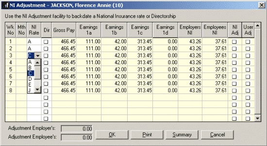 Changing an employees NI rate in Earnie | IRIS