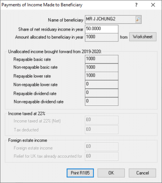 Trust Tax: R185 form Statement of income (Trust, Estates, Beneficiary ...