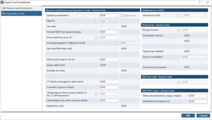 Business Tax: How to enter SME R&D and RDEC values Pre/Post 2019 ...
