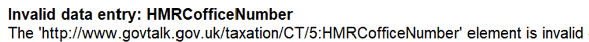 Business Tax: Invalid Data Entry HMRC Office Number | IRIS