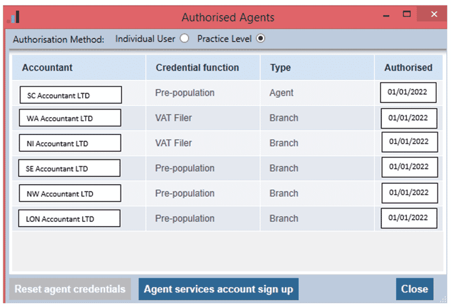 Personal Tax/VAT- Authorised Agents identical names showing? Cannot get ...