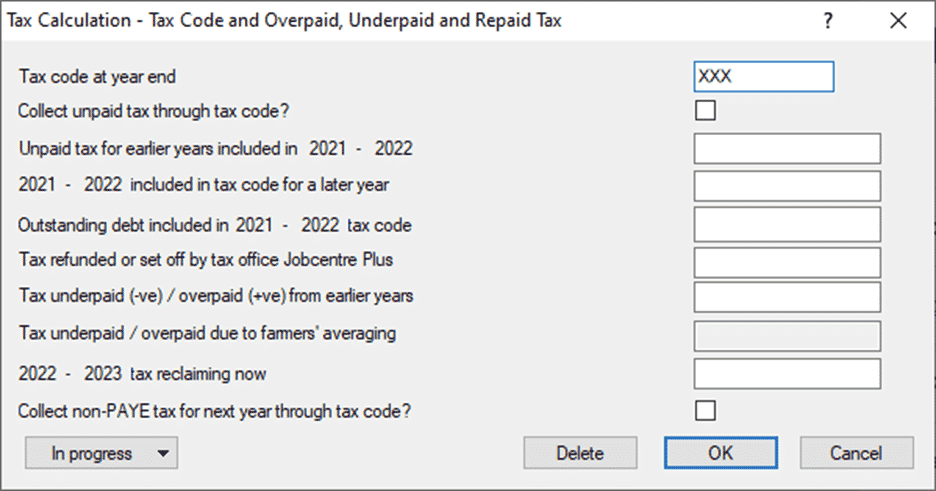 Personal Tax- Client 'Tax Code' adjusting the tax calc? | Knowledge Base