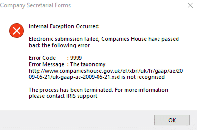 AA02 form - Error code: 9999 Error message: The Taxonomy http://www ...
