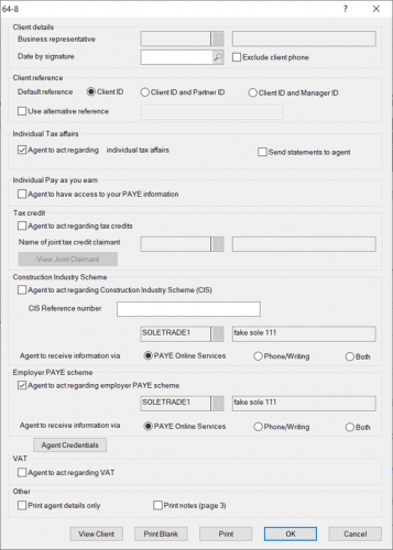 IRIS Accountancy Suite: Agent details not showing on 64-8 form ...
