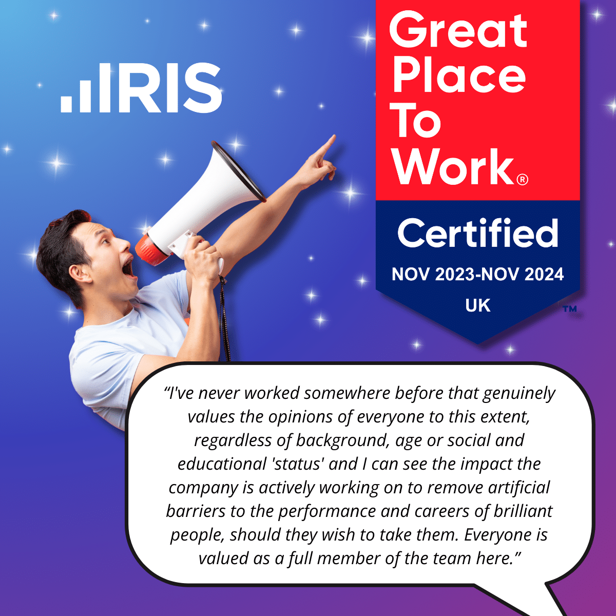 IRIS Software Group named a Great Place to Work™ for the fourth year running | IRIS